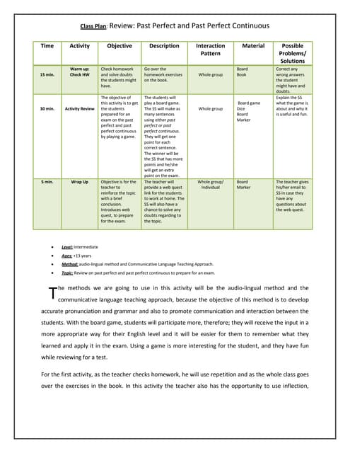 Lesson plan - Action Verbs | DOCX | Education