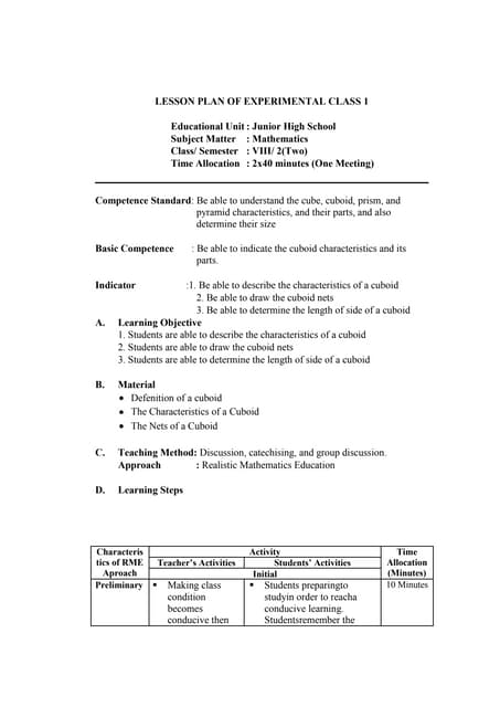 Lesson plan special angles | PDF