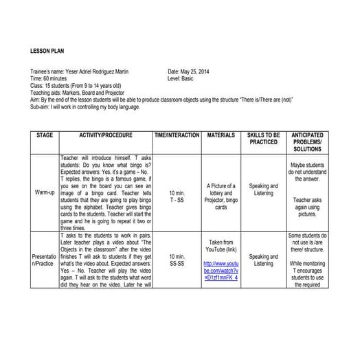 Lesson plan | DOCX