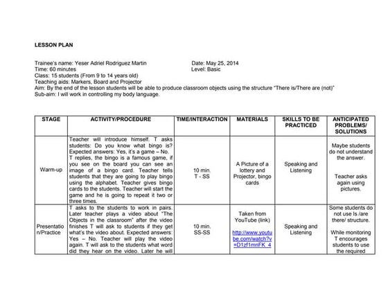 Writing lesson plan | PDF