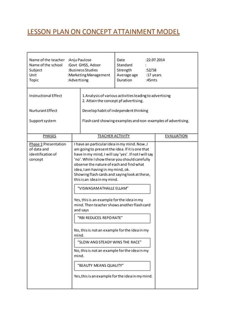 Concept Attainment Model | PPTX