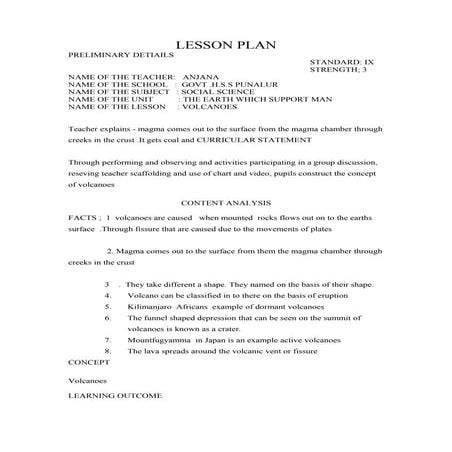 Lesson plan volcano 1(1) | DOCX