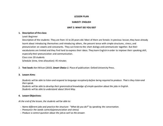 Gese grade 1 lesson plan 3 - classroom objects and numbers (final ...