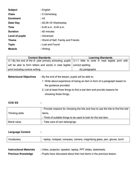 Lesson plan Year 5SK (Topic: The King's Decision) | PDF