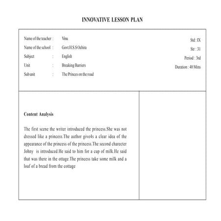 Innovative Lesson plan | PDF