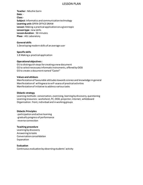 Lesson plan fractals | DOC | Arts and Crafts | Hobbies & Interests