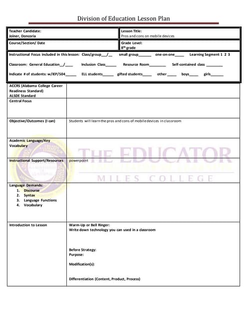 Lesson plan writing | DOCX