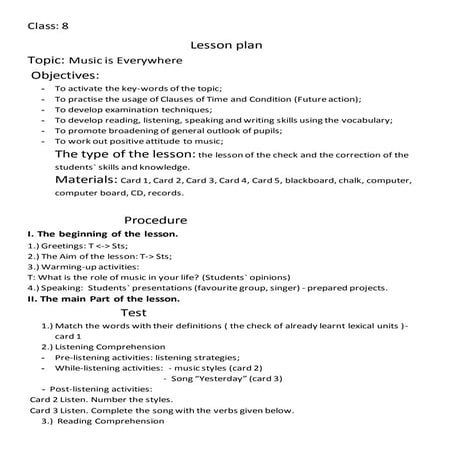 Lesson plan | PDF