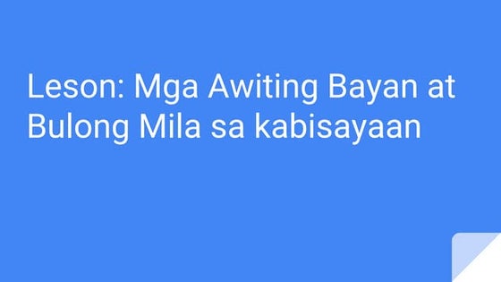 BULONG AT AWITING BAYAN | PPTX