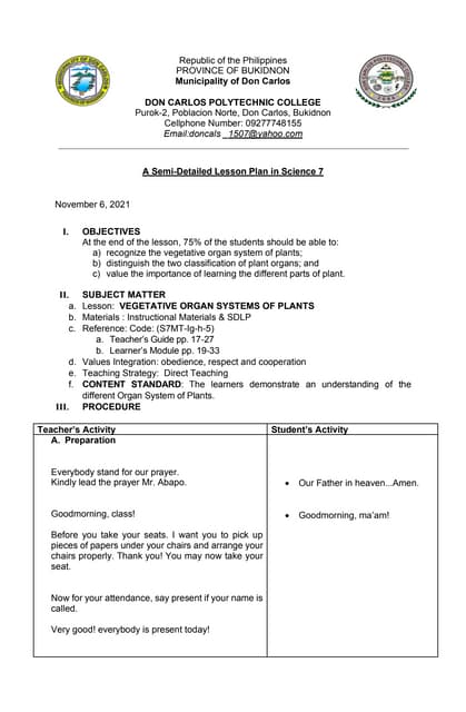 Science 3 parts and function of the plants | PDF
