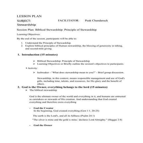 LESSON PLAN for principle biblical stewardship.docx