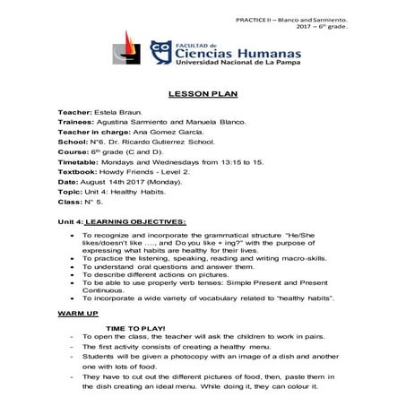 Lesson Plan 3rd week | DOCX