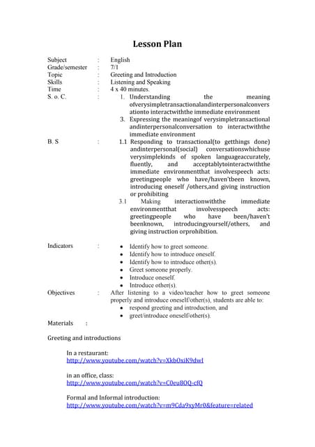 Personal information lesson plan and flash card | DOCX