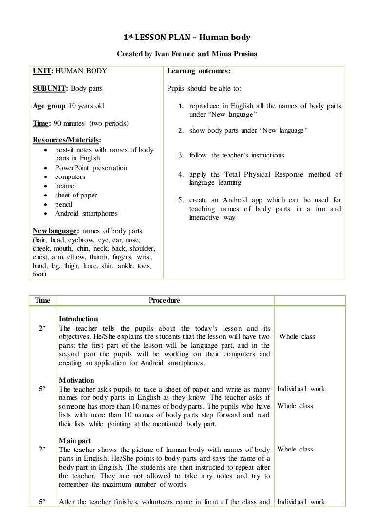 Lesson Plan Human Body lesson-plan-human-body