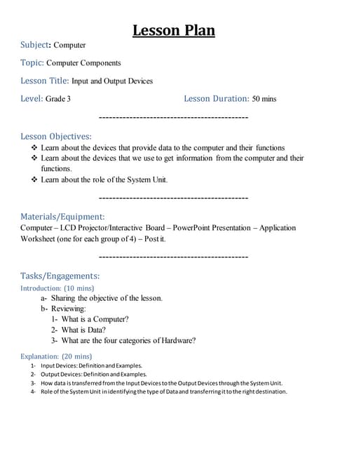 Introduction to Computer Input Output Devices Final Lesson Plan_1.pptx