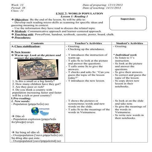 Lesson plan unit 7-reading 1 - hg | DOC