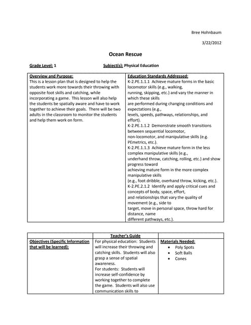 Pyp week 6 plan | PDF