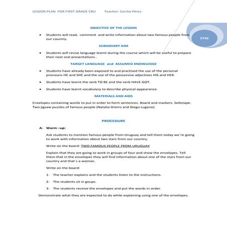 Lesson plan (1) | DOC