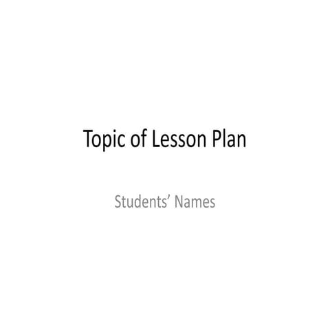 Lesson plan #1 | PPTX