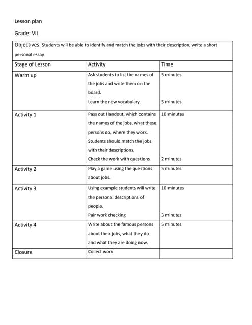 Lesson plan | DOCX