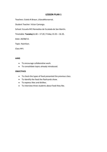 Nutrition Didactic Unit | PDF