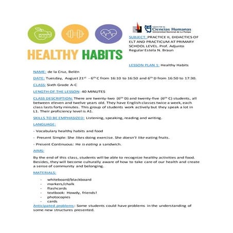 Lesson plan 1 6th grade | DOCX