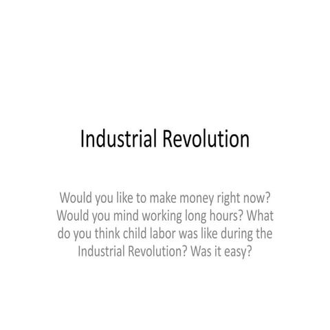 Lesson plan 15 industrial revolution and cities | PPT