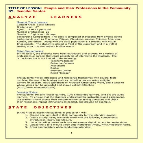 Lesson Plan - Report Writing