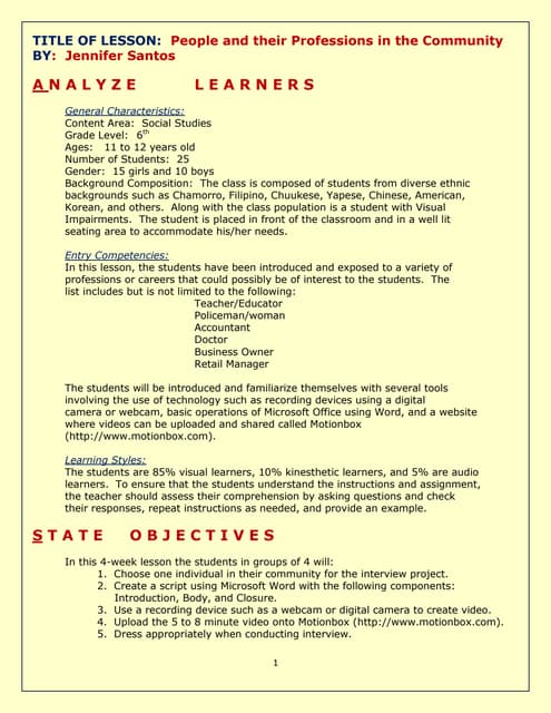 Multimedia Lesson Plan | DOCX