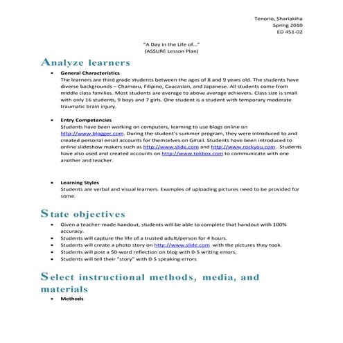 Lesson plan #2 | DOC