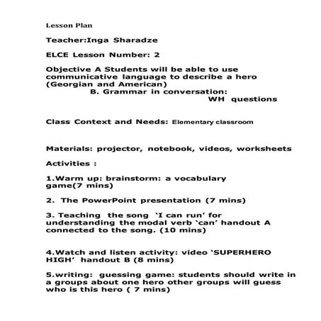 Lesson plan2 | PDF