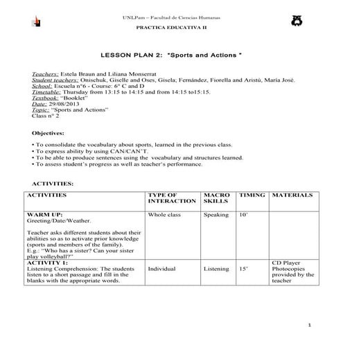 Lesson plan 1 | DOC
