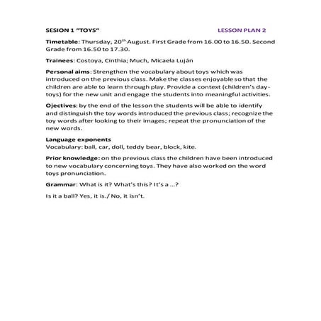 Session 1"Toys". | DOCX