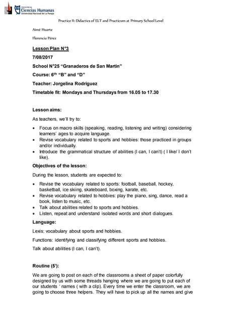 Lesson plan 9 - Sports and Hobbies | PDF