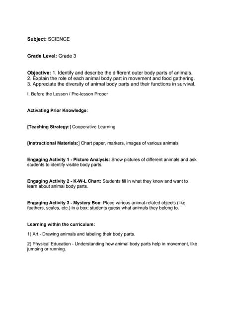 Body Parts of Animals and their Functions.pptx