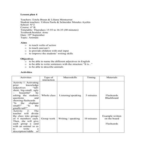Lesson plan 4 | DOC