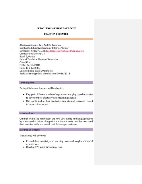 LAND TRANSPORTATION DETAILED LESSON PLAN | DOCX | Automotive