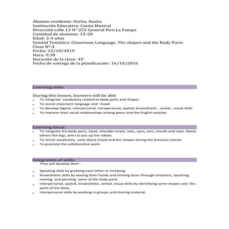 Lesson plan 4 corrected portfolio to upload | PDF