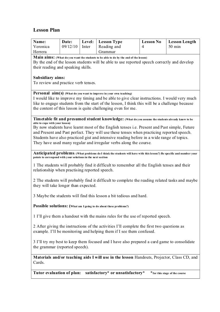 Lesson plan 4 intermediate EFL
