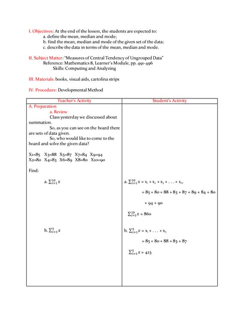 Measures of Central Tendency | DOCX