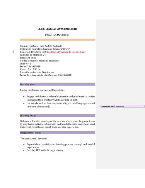 LAND TRANSPORTATION DETAILED LESSON PLAN | DOCX | Automotive