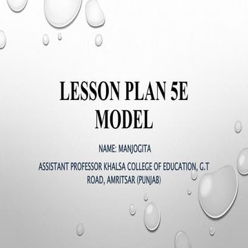 LESSON PLAN ON 5E MODEL.pptx SUBJECT:SOCIAL SCIENCE, TOPIC DISASTER ...
