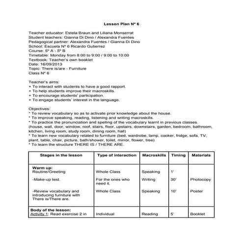 Lesson plan6 | PDF