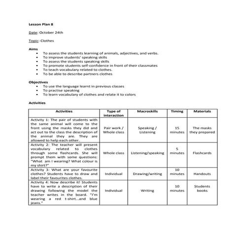 Lesson plan 8 | PDF