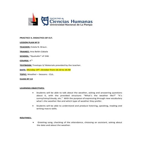 Weather Lesson Plan | PDF
