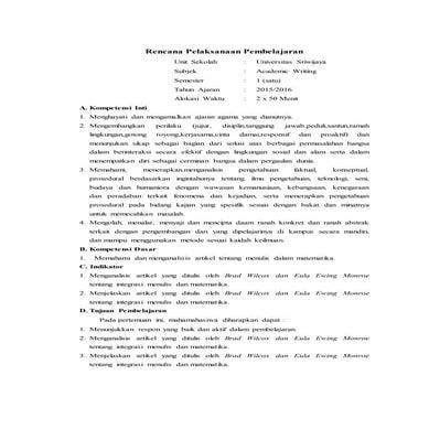 Lesson plan academic writing | DOCX