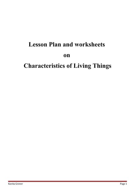 Characteristics of Living Things | PPT