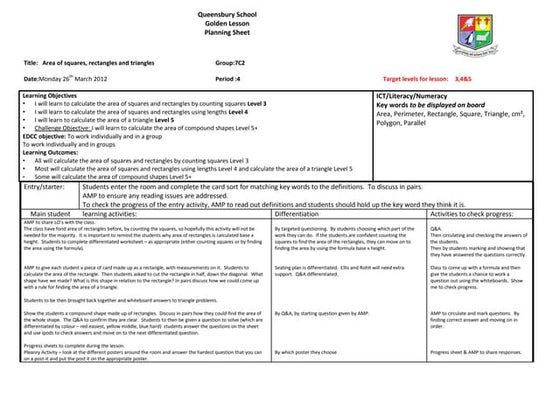Area & perimeter i | PDF