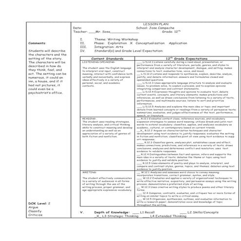 Lesson plan character and setting | DOCX