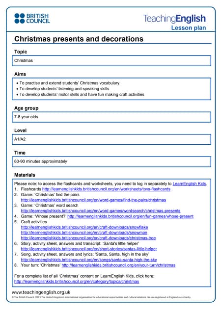 Lesson planning christmas | PDF | National & Civic Holidays | Holidays